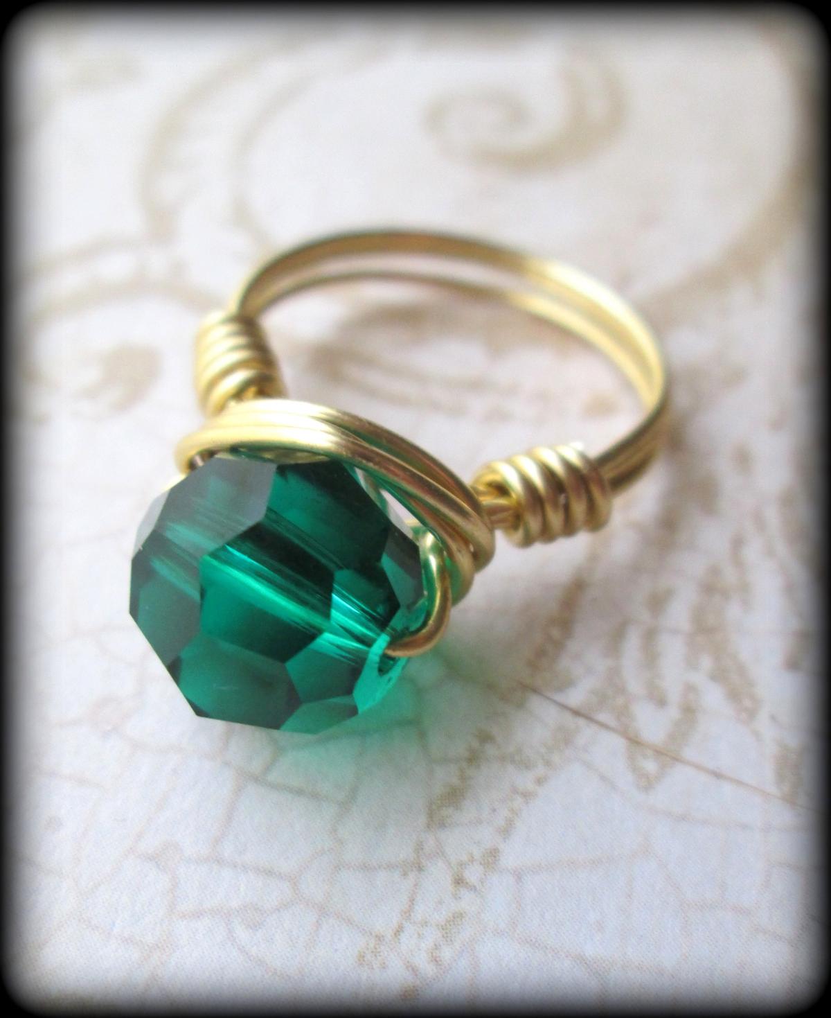 Emerald Crystal Statement Ring.may Birthstone.made Any Size 4-12.gift ...